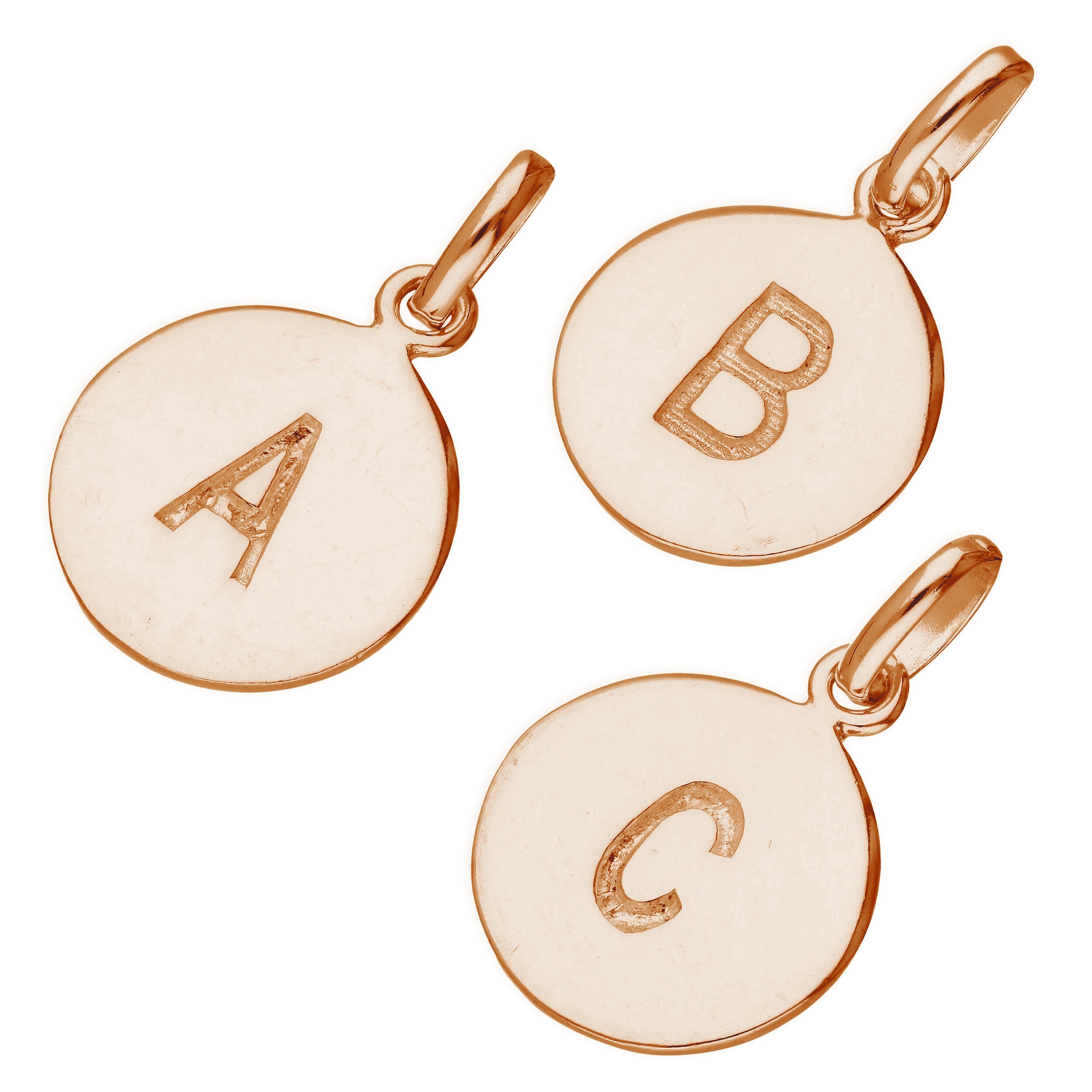 Rose Gold Plated Silver Engravable Letters | jewellerybox