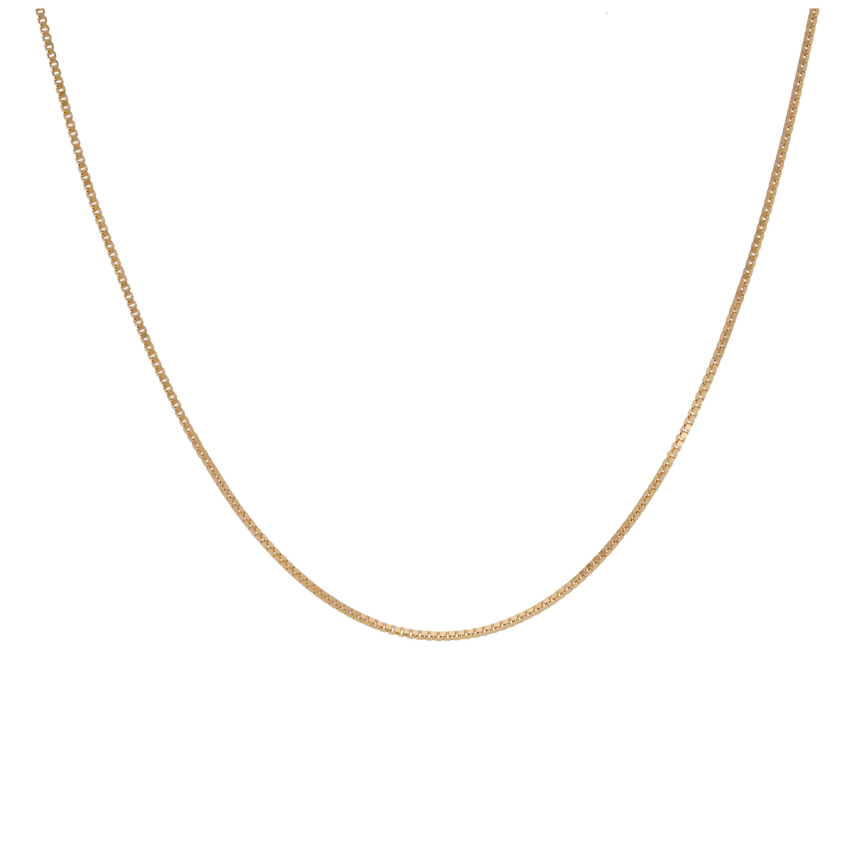 9ct Gold Fine Box Chain Necklace 18 - 20 Inch | jewellerybox