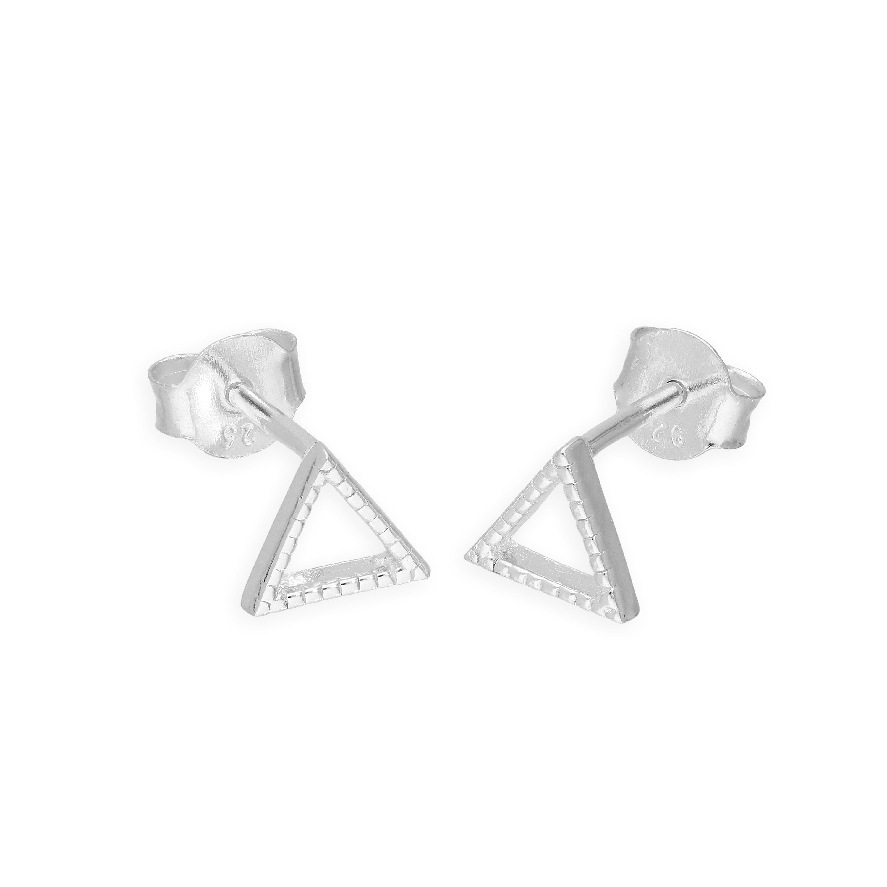 Sterling Silver Open Triangle Stud Earrings | jewellerybox