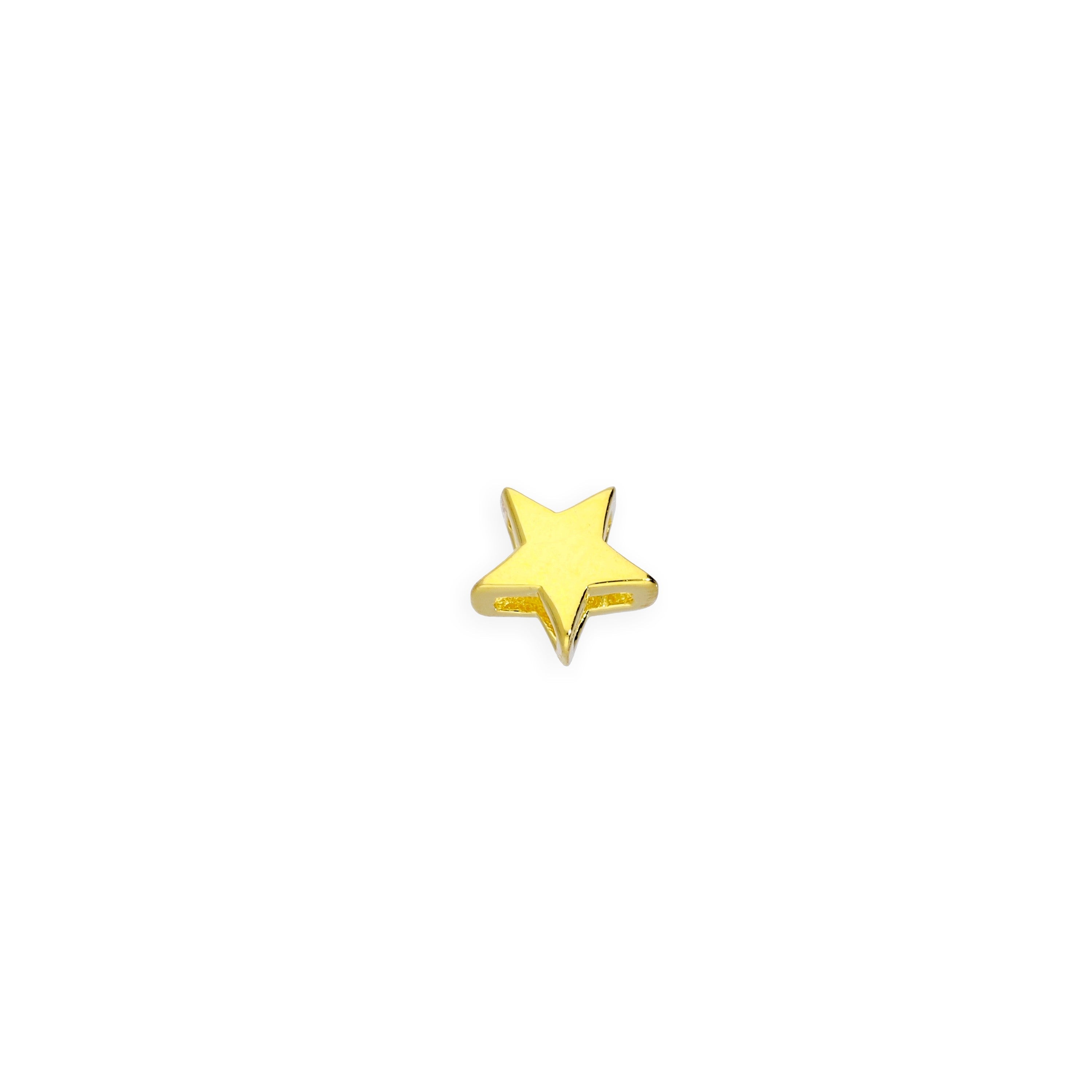 Small Gold Plated Sterling Silver Floating Star Charm | jewellerybox