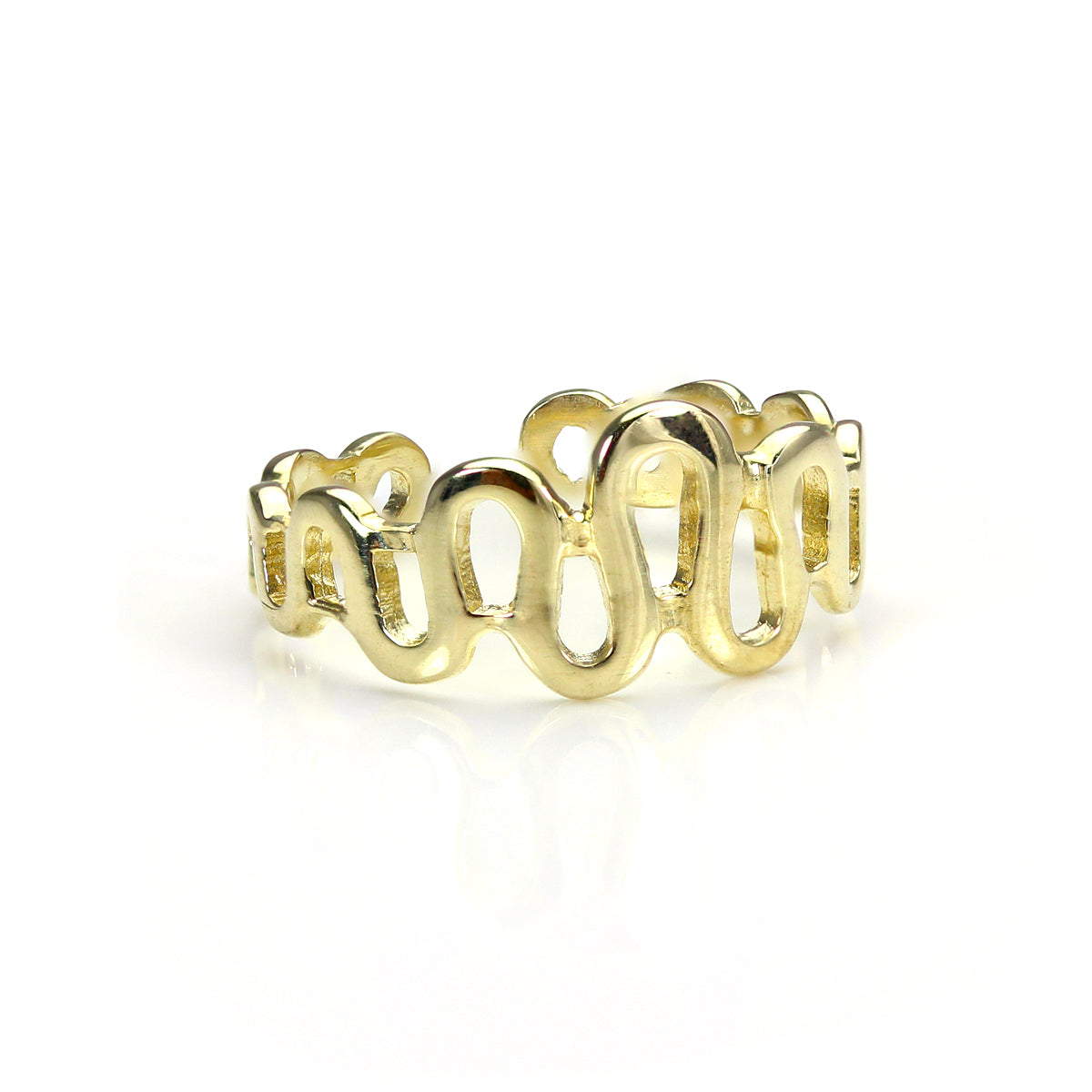 9ct Gold Adjustable Wave Toe Ring | jewellerybox