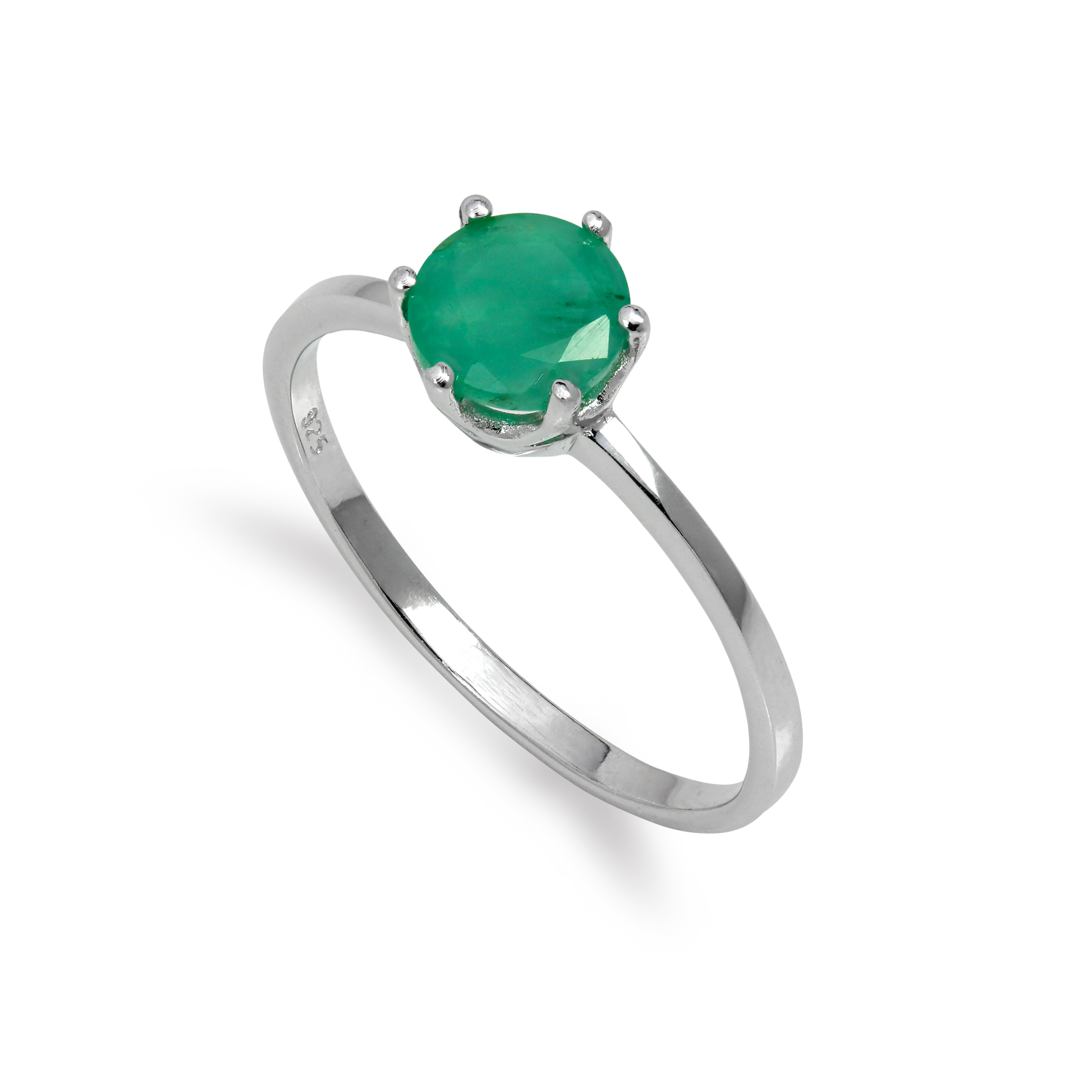 silver emerald ring uk
