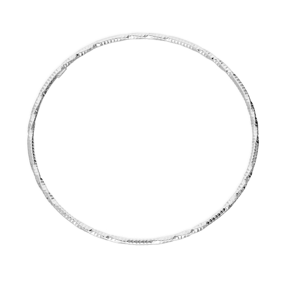 Sterling Silver Diamond Cut Twist Bangle | jewellerybox